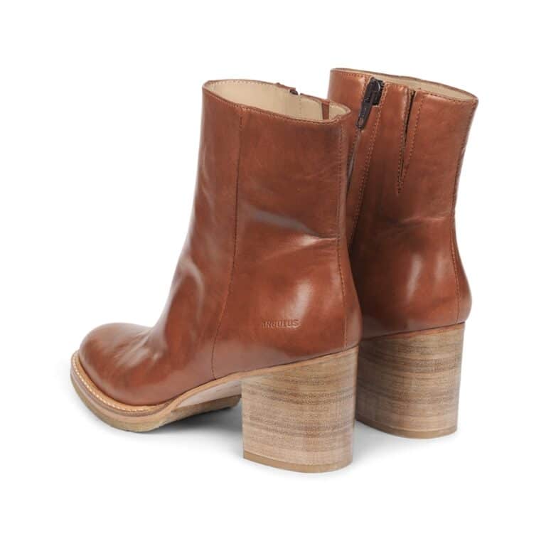Angulus støvle dame | Cognac støvle med hæl | Damkjær Sko
