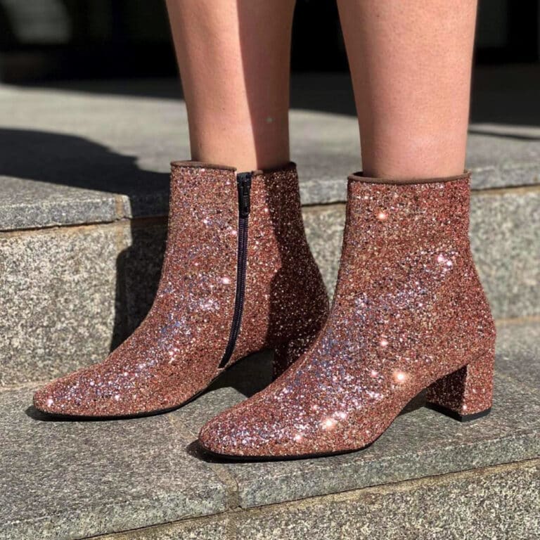 Angulus støvle dame | med rosa glimmer på hæl | Damkjær Sko