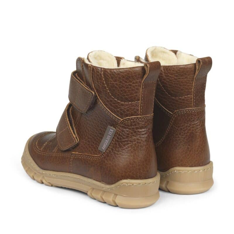 Angulus støvle brun til børn med velcro | vandtæt | Damkjær Sko