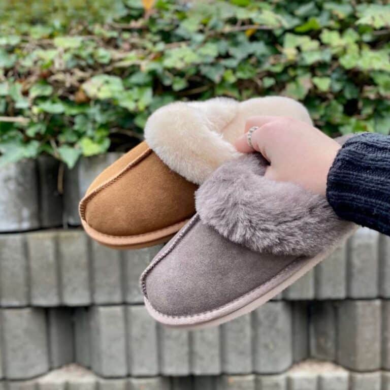 Woollies hjemmesko i camel | Ruskind + slip-in | Damkjær Sko