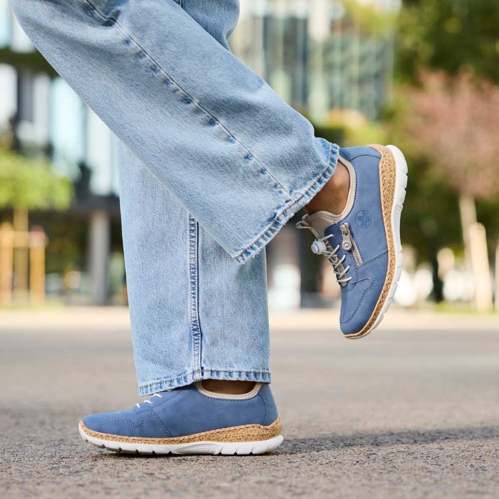 Rieker sneakers til dame i blå | Memosoft sål | Damkjær Sko